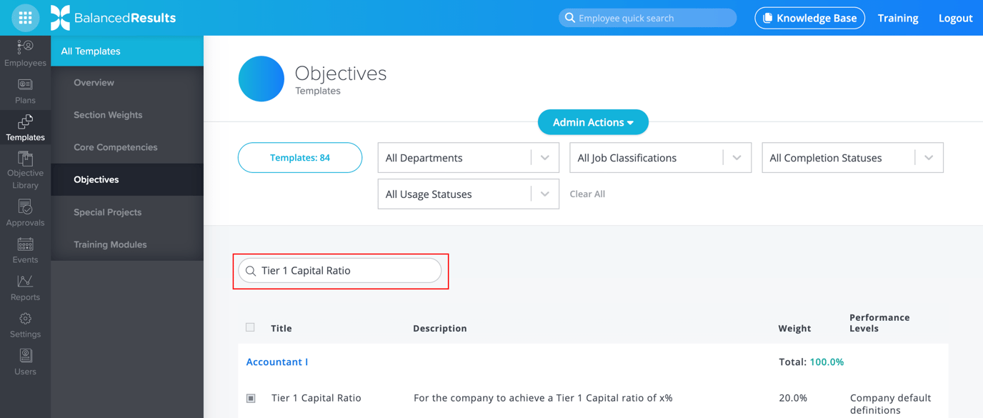 How to Edit Objectives en masse on Templates