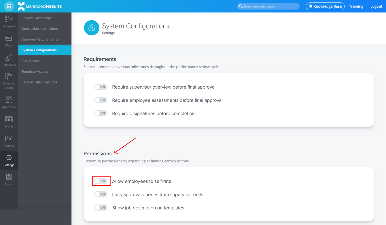 How to Set Up the Self-Rating Function in BalancedResults